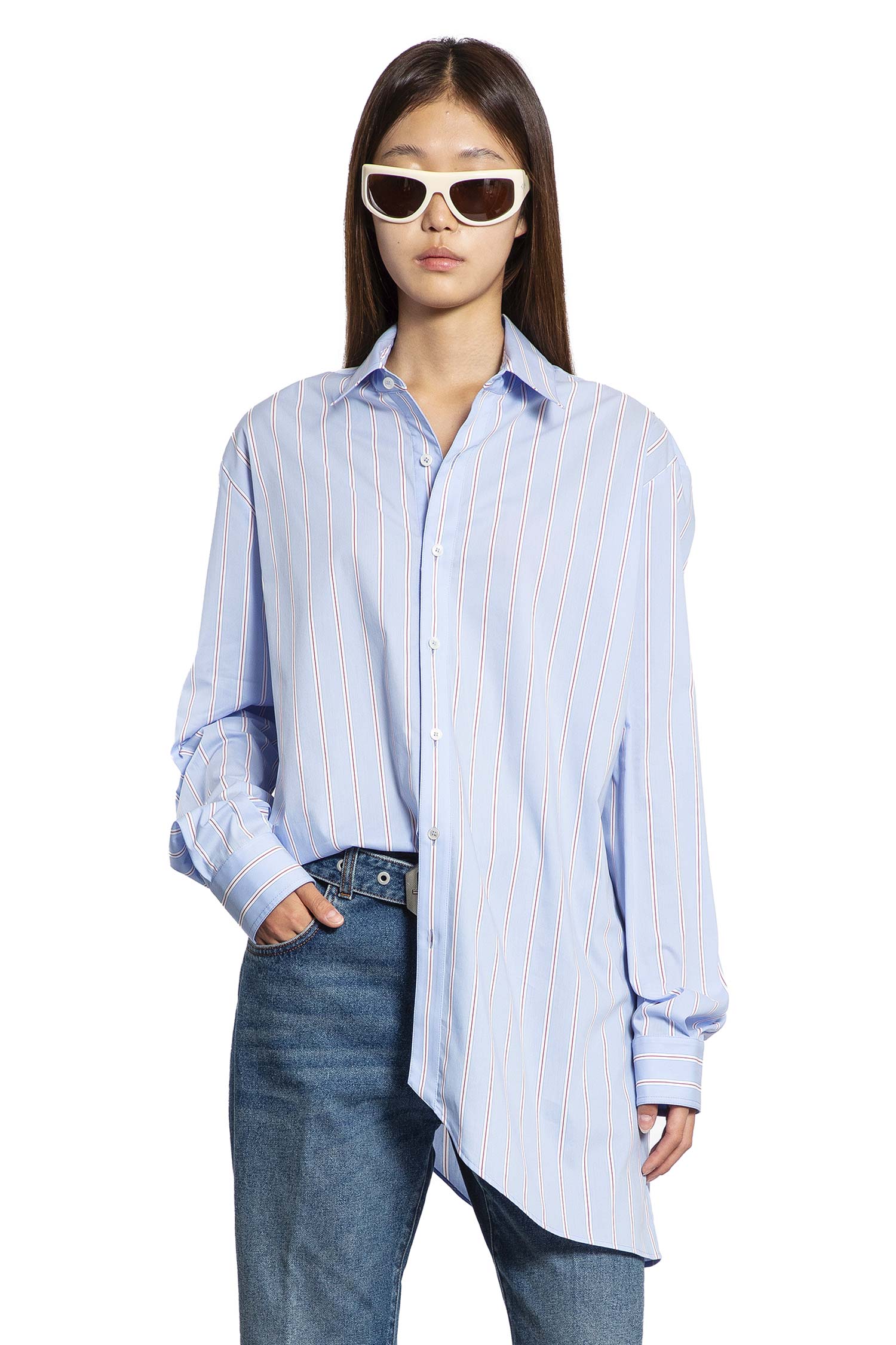 Asymmetric Shirt in Poplin – Antonioli.eu